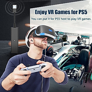 Diyeeni for PS5 for PS4 Camera Adapter Cable, PS VR Converter Cable with LED Indicator, Portable Converter Connecting Cable for PS5 Game Console for PS4 Host Camera