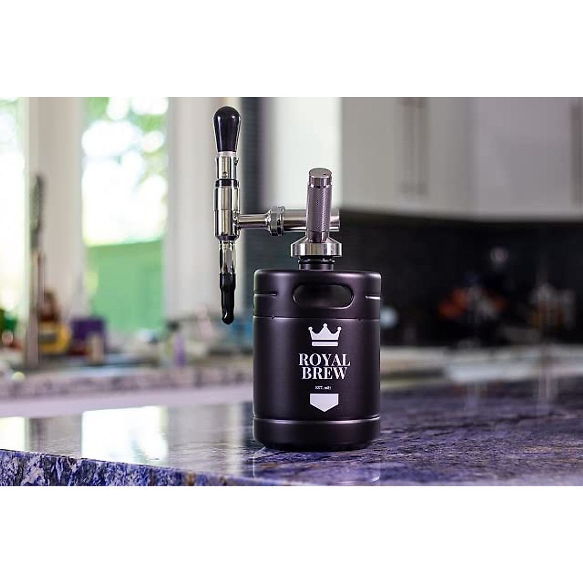 The Original Royal Brew Nitro Cold Brew Coffee Maker - Gift for Coffee Lovers - 64 oz Home Keg, Nitrogen Gas System Coffee Dispenser Kit