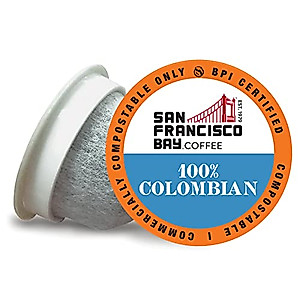 San Francisco Bay Compostable Coffee Pods - 100% Colombian (80 Ct) K Cup Compatible including Keurig 2.0, Medium Roast