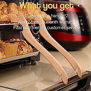 Shinelingee Oven Rack Puller, Wood Oven Rack Push Pull Tool, Prevent Scalding, Pull out Hot Racks Safely, Long Handle Toaster Oven Accessories,Suitable For Kitchen Oven, Toaster oven, Air fryer,etc (2)