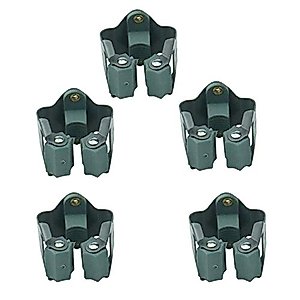 Ogrmar 5Pcs Mop and Broom Holder Wall Mounted Garden Storage Rack/Wall Organizer for Handled Tools with 10Pcs Screws (Blackish Green)