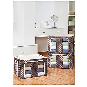 WEIJZ Storage Box for Clothes 66L Folding Storage Box for Oxford Containers Set Cloth 3-pack Stackable Clothing Organizer Clothes Storage Bins, Transparent, GZYF-WX1-53257