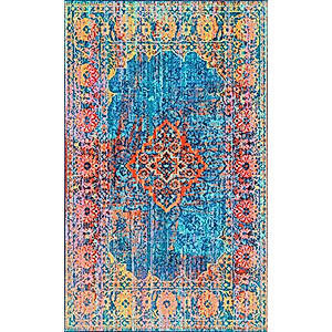 nuLOOM Andrus Vintage Area Rug, 8' x 10', Blue