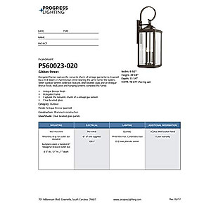 Gibbes Street Collection 3-Light Clear Beveled Glass New Traditional Outdoor Large Wall Lantern Light Antique Bronze