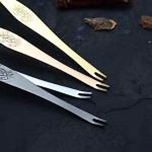 Stainless Steel Lobster Crab Forks Picks Spoons, Quick Shellfish Lobster Cracker Seafood Tools Clip Needle Fork, Lobster Fruit Fork(rose gold)