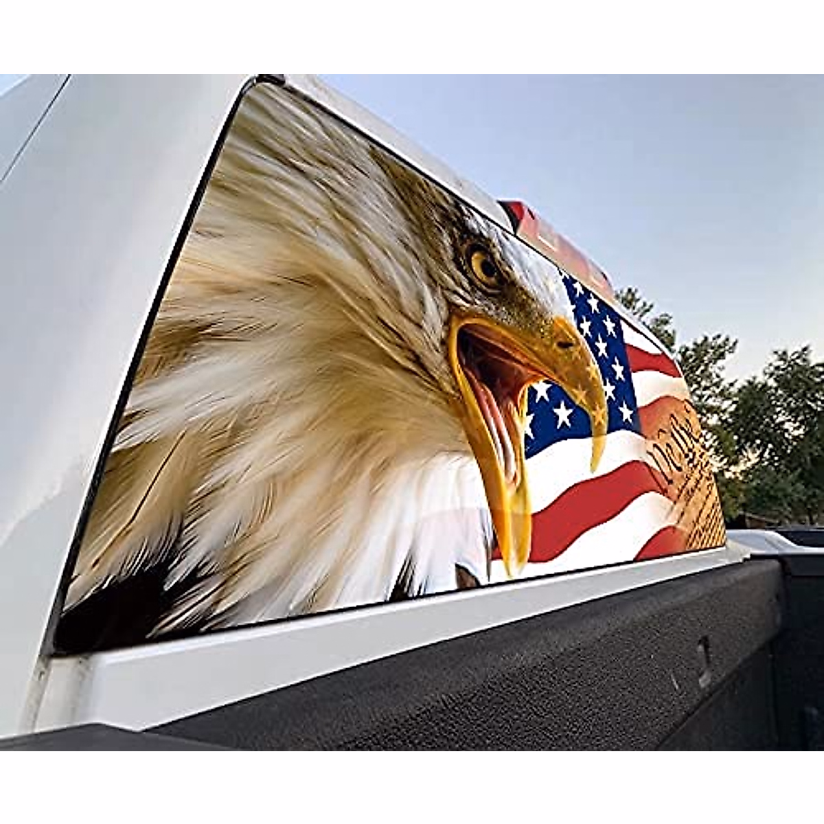 OEME Rear Window Decals for Trucks ,Truck Decals for Men , Patriotic Decoration Vinyl Sticker , American Flag Decal Large Size 66 in x 20 in