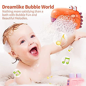 LARAH Bath Toy for Bubble Bath for The Bathtub,1000+ Bubbles Per Minute,Plays 12 Children’s Songs – Baby, Kids Bath Toys Makes Great Gifts for Toddlers Ages 1 2 3 4 5 6 Years Girl Boy (Orange)