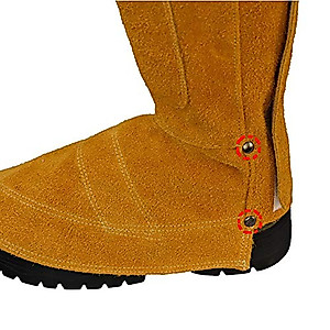 NEWCOMDIGI Welder Shoe Protector, Long Calf Protectors, Heat and Abrasion Resistant Welding Spats Shoes Cover, Welder Thick Protection Boot Cover