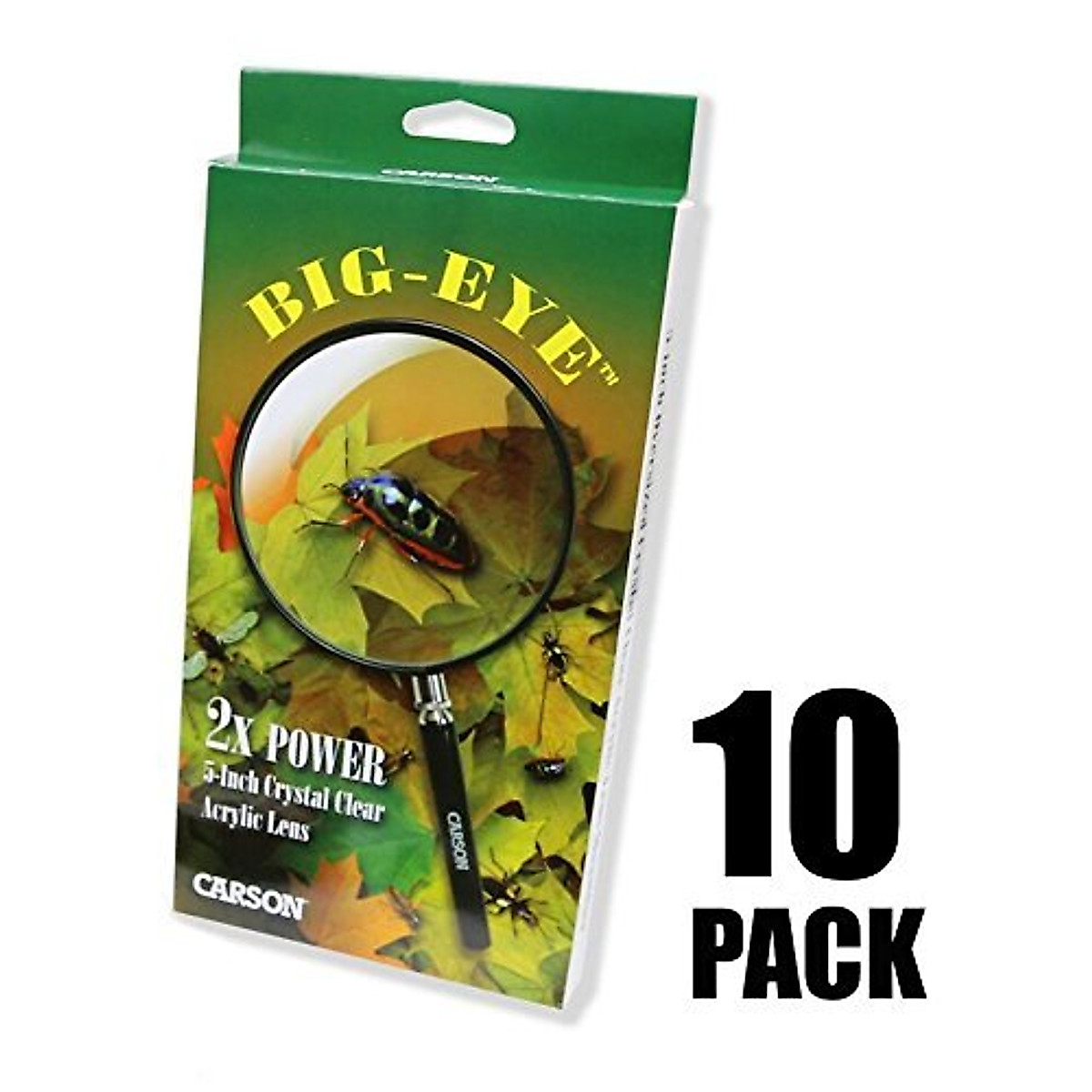 Carson HU-20AMMU Bigeye Magnifier with Oversized Lens (Set of 10), 5"