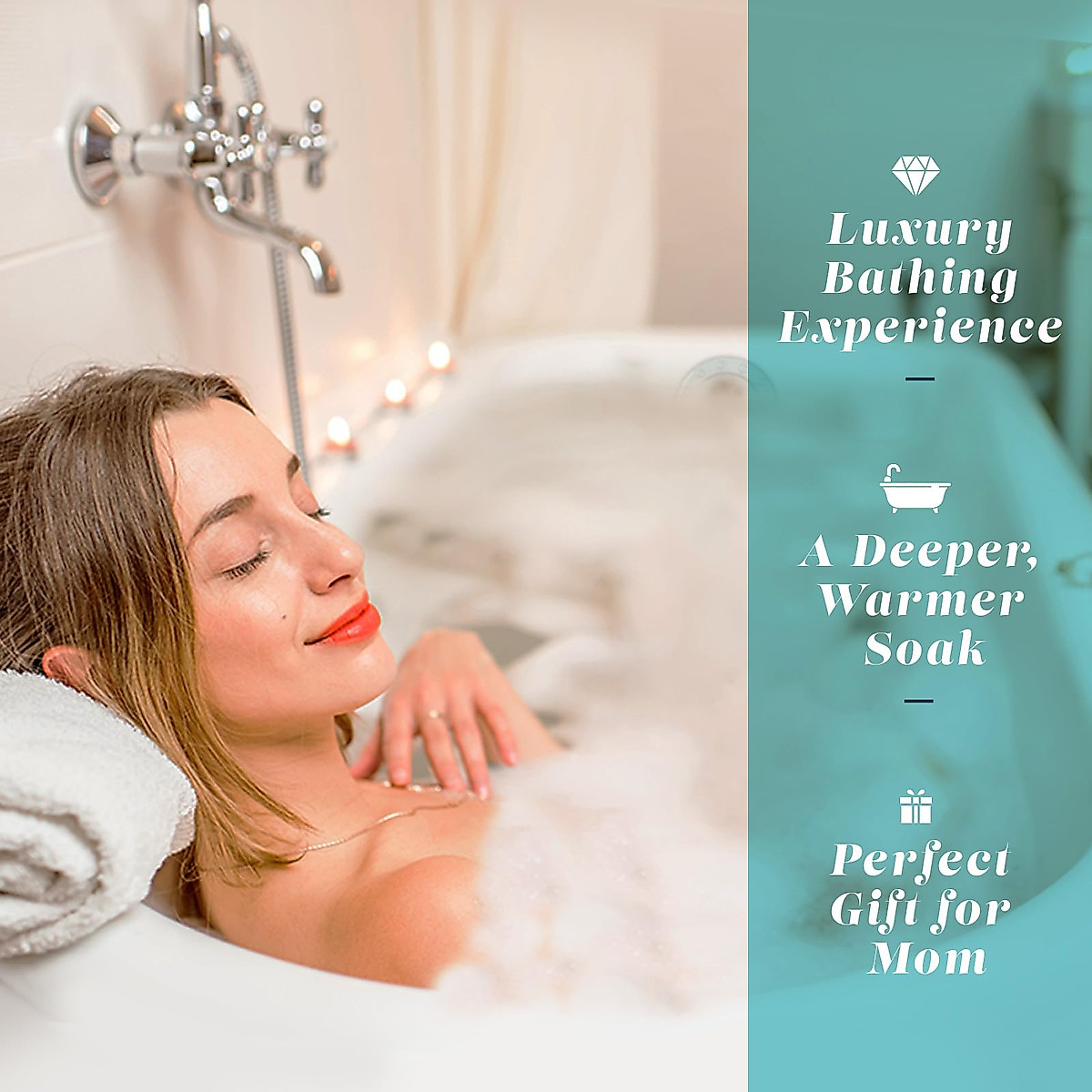 SlipX Solutions Bottomless Bath | Overflow Drain Cover for Tub | Best Gifts for Mom, Spa & Bath Accessories | Drain Block, Water Stopper Plug | Bath Essentials for Women | 4" Diameter, Clear