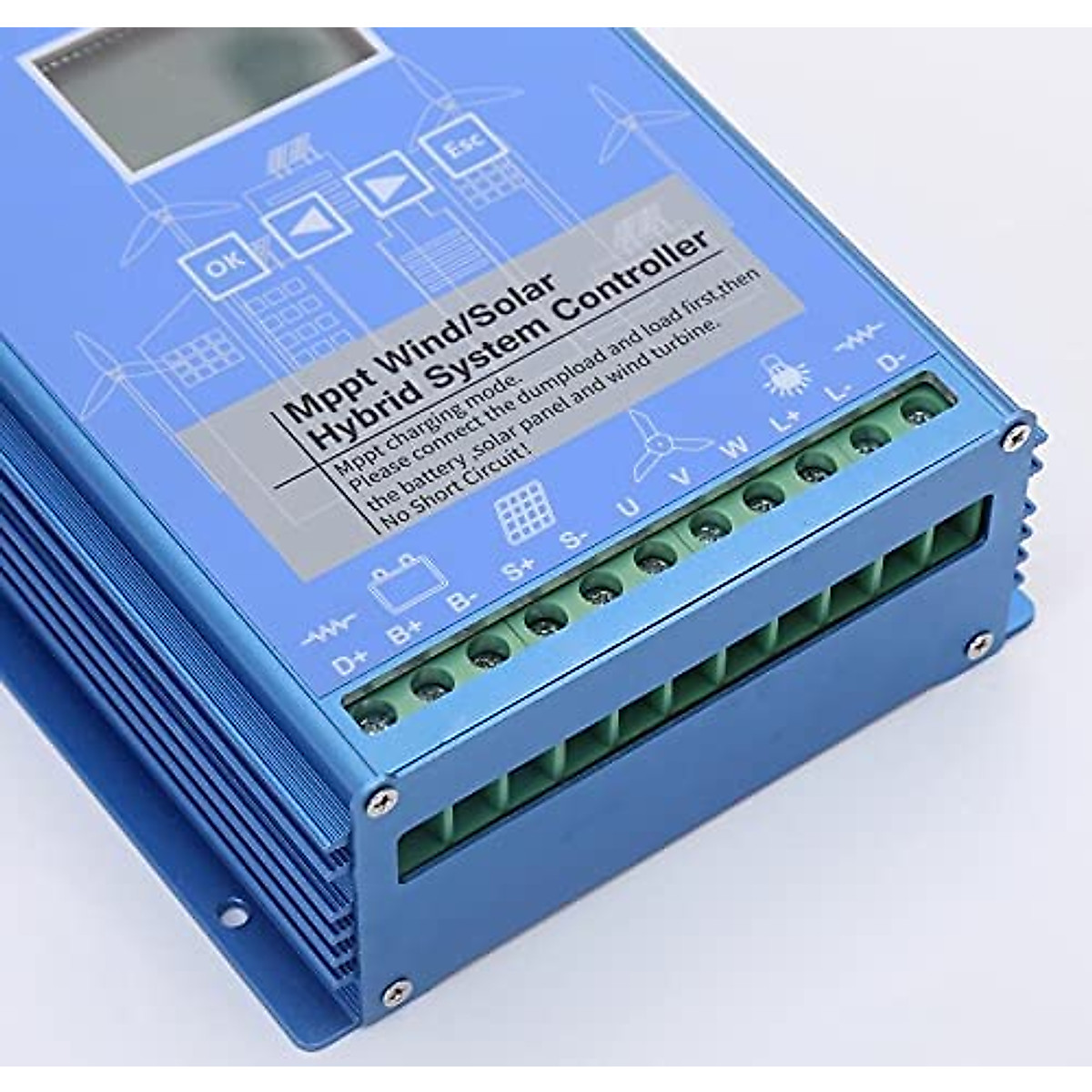 NINILADY 1600W Wind Solar Hybrid System MPPT Charge Controller with Dump Load 1000w Wind 600W Solar 12V 24V Auto Regulator for Wind Turbine Generator