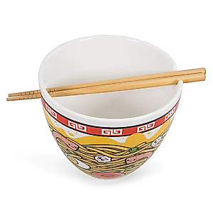 Toynk Sunken Noodles Japanese Dinnerware Set | 16-Ounce Ramen Bowl and Chopsticks