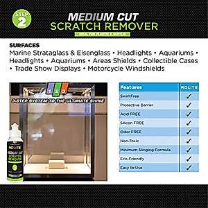 Rolite - RSR4STEP4zCP 's 4 Step Scratch Removal System for Plastic & Acrylic (4 fl. oz.) with Cleaner, Heavy Cut, Medium Cut and Ultra Fine Combo Pack