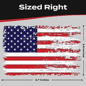 Stickios American Flag Decal - Tattered American Flag Sticker for Cars, Trucks & Windows - Patriotic Flag Decal Made in The USA (Distressed Vinyl Bumper Sticker 5.7x3.6 inches) - SSB