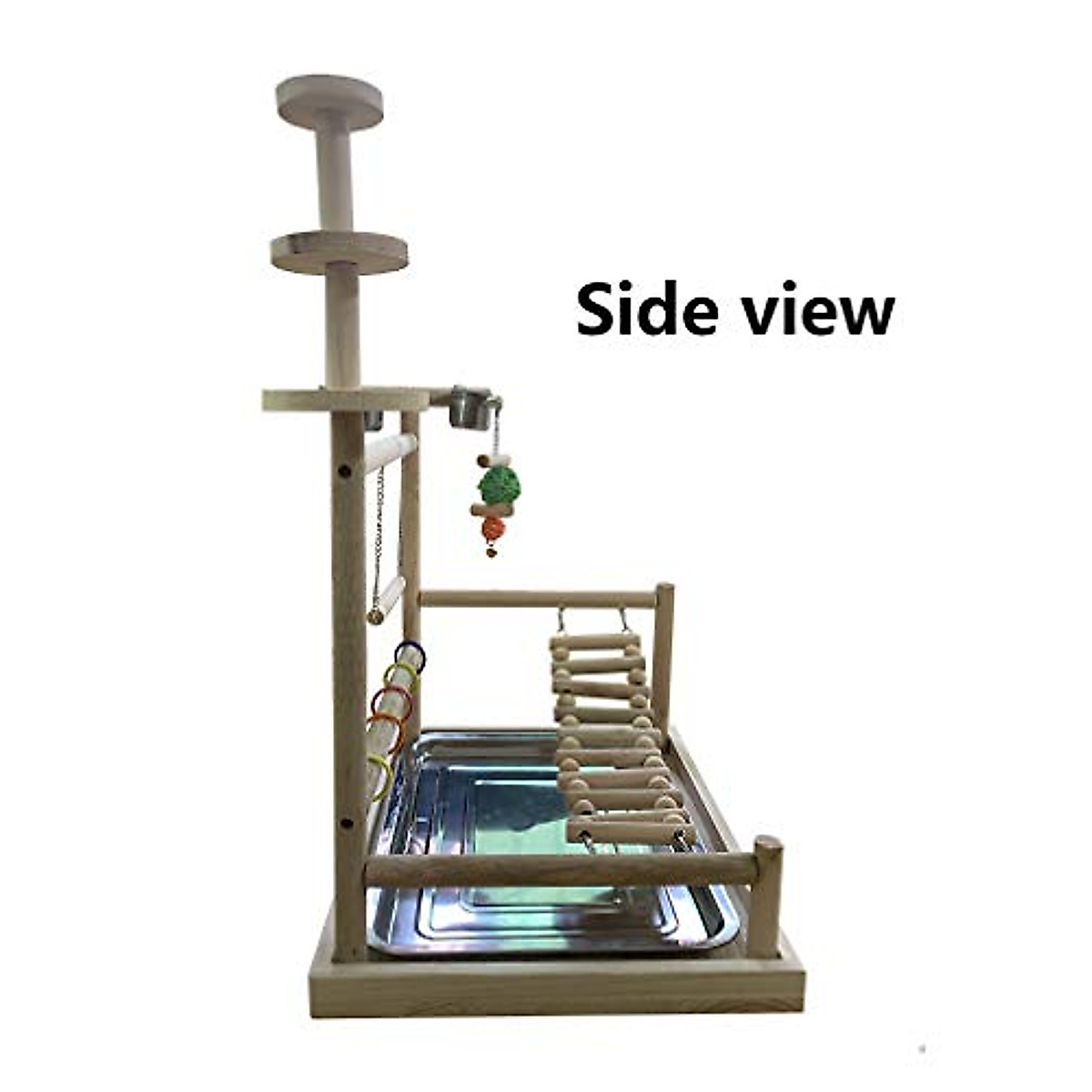 WYunpets Bird Perch Platform Stand Wood Bird Playground for Small Animals Parrot Parakeet Conure Cockatiel Budgie Gerbil Rat Mouse Chinchilla Hamster Cage Accessories Exercise Toys Sector