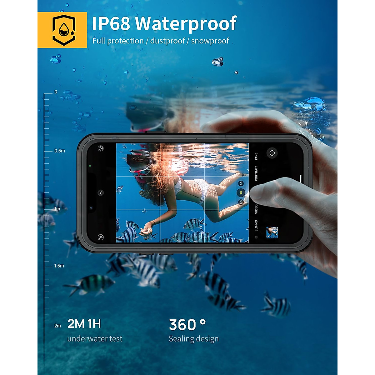 Lanhiem for Magnetic iPhone 14 Pro Max Case, Waterproof Dustproof Case with Built-in Screen Protector Compatible with Magsafe, Full Body Protective Cover for iPhone 14 Pro Max 6.7 inch -Black