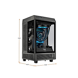 Thermaltake Reactor 380 Liquid-Cooled PC (AMD Ryzen 7 5800X, RTX 3080, 16GB 3600Mhz DDR4 RGB ToughRAM, Seagate FireCuda 520 NVMe 1TB, WiFi, Win 10 Home) Gaming Desktop Computer TW1B-B550-R38-LCS