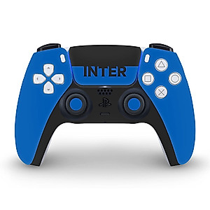 Head Case Designs Officially Licensed Inter Milan Blue and Black Full Logo Vinyl Faceplate Gaming Skin Decal Compatible With Sony PlayStation 5 PS5 Digital Edition Console and DualSense Controller