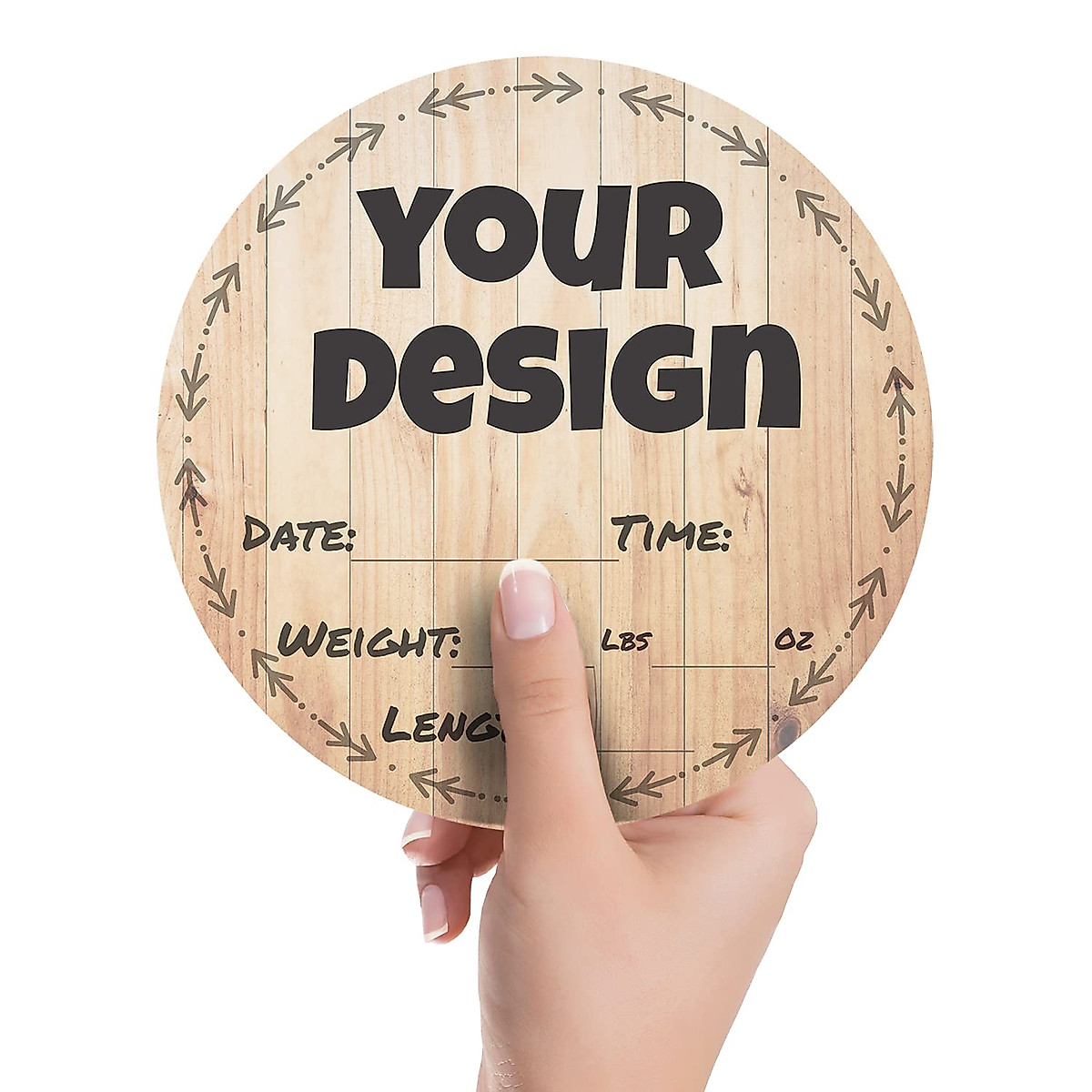 Personalized Newborn Baby Hospital Birth Announcement SIgn (Country Wood)