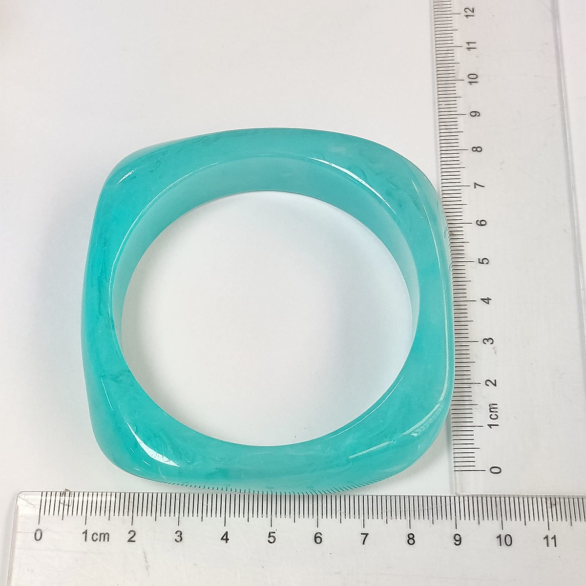 Pingyongchang Multiple Color Square Acrylic Resin Bangle Bracelet Resin Wide Irregular Geometric Plastic Wristbands Cuff Bangle Bracelet for Women Gifts Jewelry-C