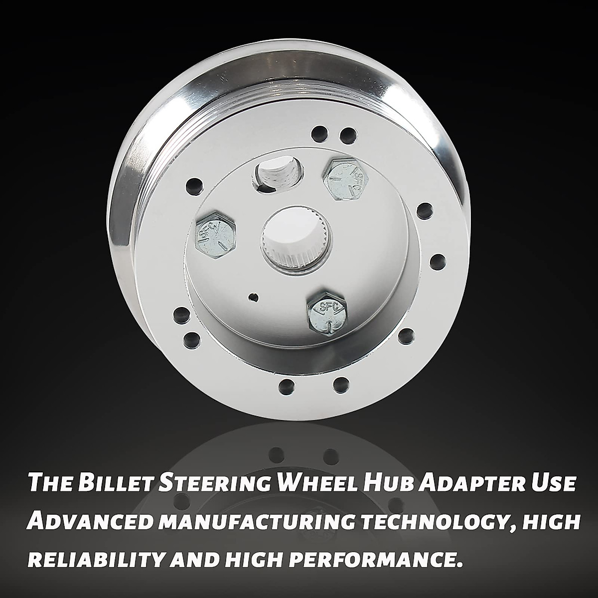 YIUIY 5 & 6 Hole Billet Steering Wheel Hub Adapter Silver