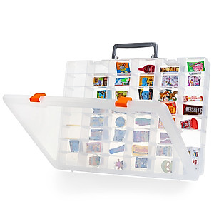 MYMOON HOME Plastic Toy Storage Case Compatible with Mini Brands Collector Toys, Shopkins, Real Littles, and LOL Surprise Series 1, 2, 3, 4, Collectible Compartments for Miniatures, Travel Friendly