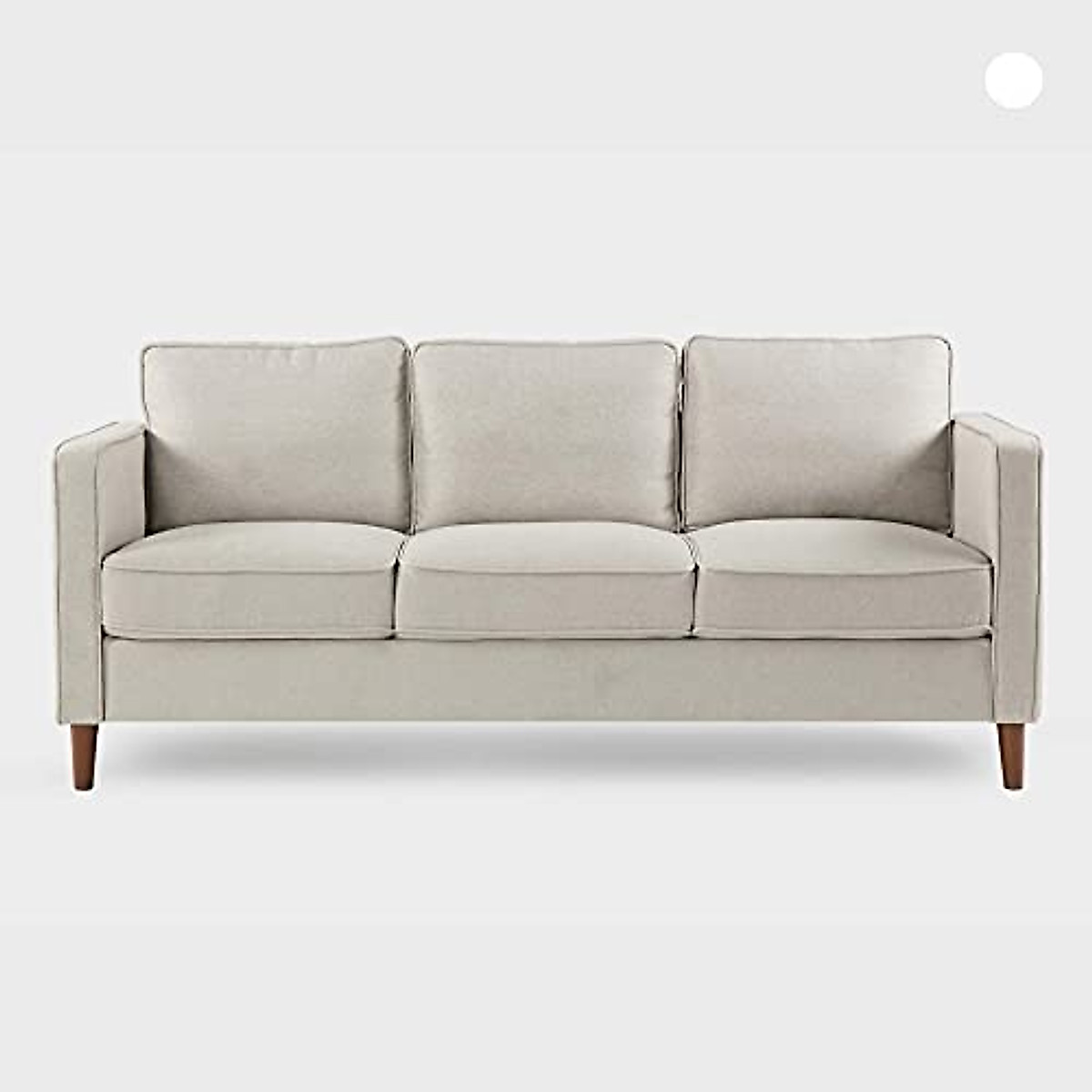 Mellow HANA Modern Linen Fabric Loveseat/Sofa/Couch with Armrest Pockets, Sand Grey