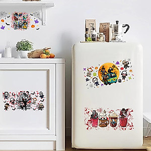 UV DTF Cup Wrap Transfer for Glass 16oz,12 Sheetes Horror UV DTF Transfers Stickers Cup Decals, Rub on Transfers Cup Stickers for Crafts, Ready to Apply, Permanent Adhesive, No Heat Needed