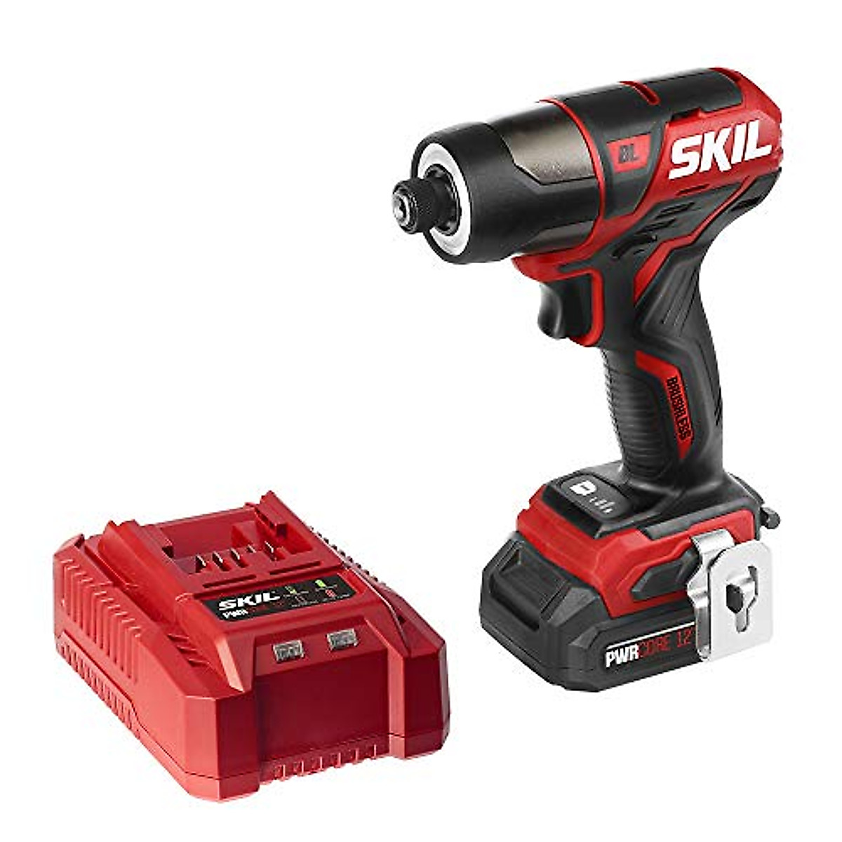 SKIL PWRCore 12 Brushless 12V 1/4 Inch Hex Cordless Impact Driver, Includes 2.0Ah Lithium Battery and Standard Charger - ID574403