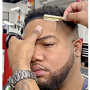 Crispy Linez Barber Turkish Razor | Professional Straight Razor | Extra Blade Exposure (Red & Gold)