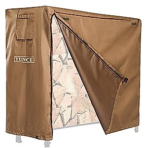 YUNCE 4ft Firewood Rack Cover, Outdoor Log Rack Covers, 600D Waterproof Cover for Wood Rack