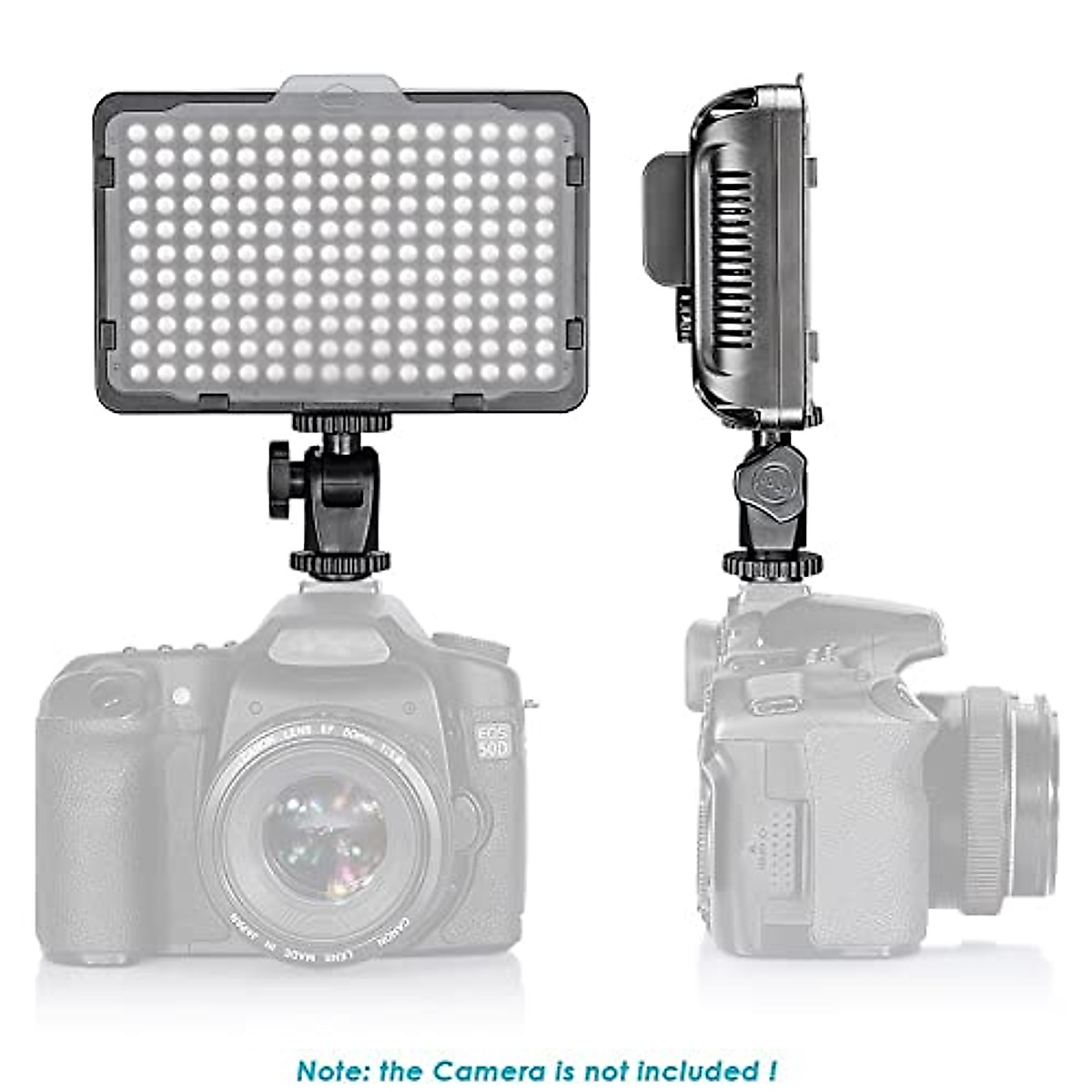 Neewer Dimmable 176 LED Video Light on Camera LED Panel with 2200mAh Li-ion Battery and Charger for Canon, Nikon, Samsung, Olympus and Other Digital SLR Cameras for Photo Studio Video Photography