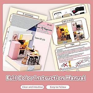 Flever Dollhouse Miniature DIY House Kit Creative Room with Furniture for Romantic Artwork Gift (Taste of Life)