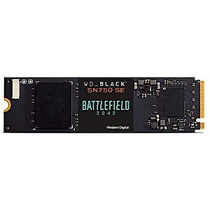 WD_BLACK 1TB SN750 SE NVMe SSD with Battlefield 2042 Game Code Bundle - Gen4 PCle, Internal Gaming SSD Solid State Drive, M.2 2280, Up to 3,600 MB/s - WDBB9J0010BNC-NRSN
