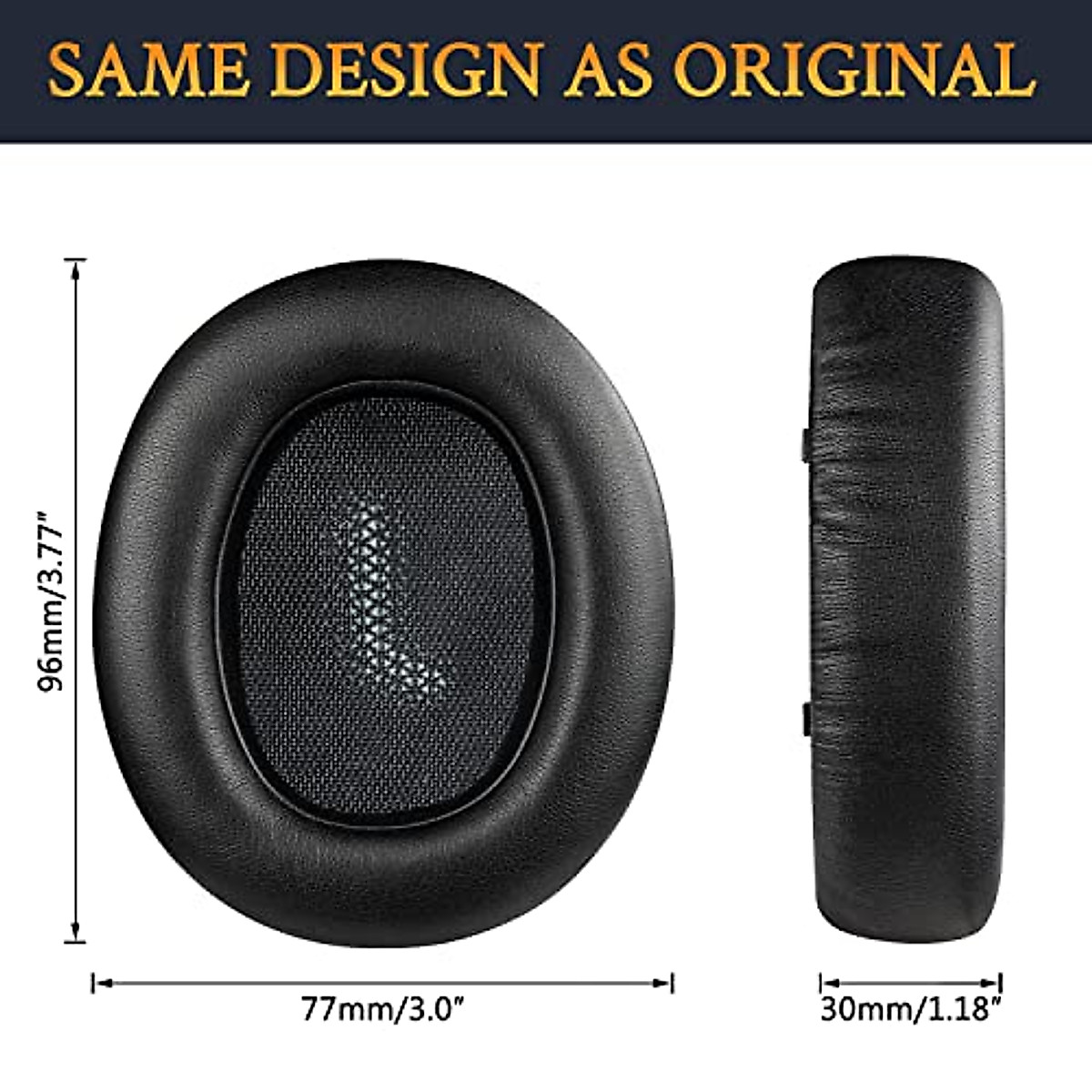 SOULWIT Earpads Replacement for JBL Everest Elite 750 (750NC Model: V750NXT) Headphones, Ear Pads Cushions with High-Density Noise Isolation Foam, Softer Protein Leather - Black