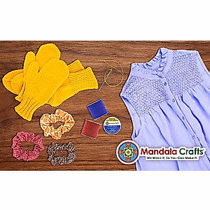 Mandala Crafts White Shirring Elastic - 0.6mm 546 Yards Fine Thin Stretch Thread for Sewing & Knitting Machines