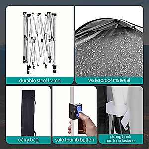 TOREAD Canopy 10'x10' Pop Up Commercial Instant Gazebo Tent with Air Vented Top,Thicken Frame,Fully Waterproof, UV 50+,Easy Set up,Portable Canopy Tent with Zipper Bag & Side Walls,Black