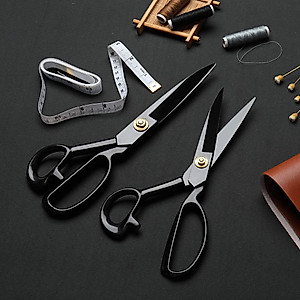 Professional Tailor Scissors 10 inch - Heavy Duty Sewing Fabric Scissors for Leather Cutting Industrial Sharp Shears Home Office Artists Students Tailors Dressmakers
