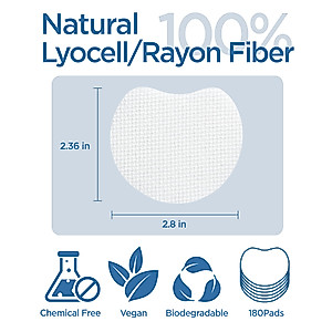 KADRIAN Double-Sided Facial Pads - Lint free - for Makeup Remover and Toner - Rayon face pads for toner and cleasing - Rayon not cotton balls - Exfoliating cotton rounds for face (180 Pads)