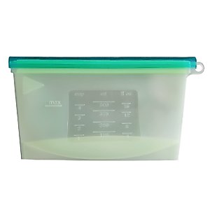 7Penn Silicone Food Storage Bag, 500mL - 1pk Washable 7.75 x 4in Green Reusable Food Bags for Sandwiches and Snacks