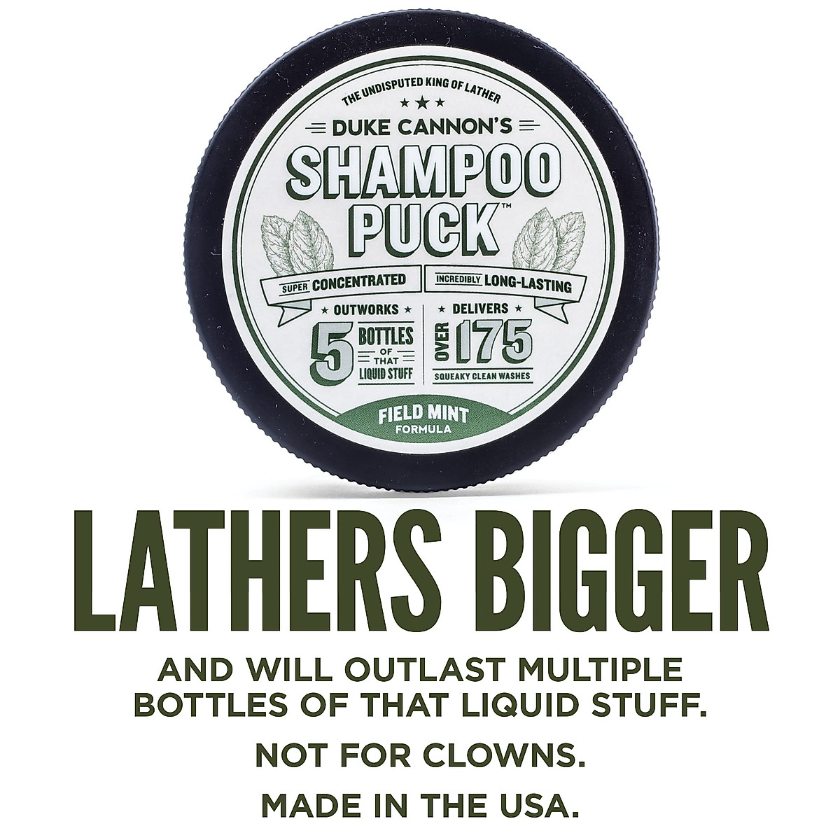 Duke Cannon Supply Co. Shampoo Puck for Men Barrel Char No. 004 Multi-Pack - Eco Friendly, Plastic Free, Solid Shampoo, Super Concentrated, Long-Lasting, TSA Approved, Sulfate-free, 4.5 oz (3 Pack)