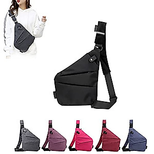 JIAFAGXU Unisex Personal Flex Bag, Fashion Anti-Thief Slim Sling Bag,Waterproof Multipurpose Crossbody Backpack for Outdoor (Black,Right Hand)