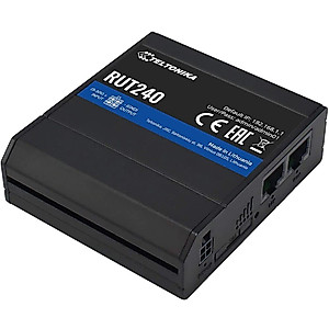 Teltonika RUT24002U000 Model RUT240 Industrial 3G/4G LTE Cellular Router for Verizon; Automatic Switch to Available Backup Connection; Wireless Access Point with Hotspot Functionality