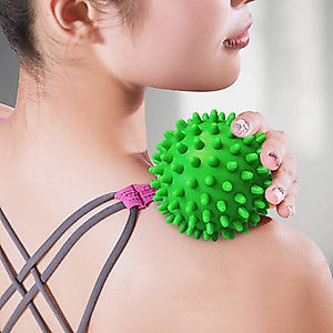 Professional Massage Balls Foot Ball Foot Massager Spiky Roller for Deep Tissue Trigger Point Plantar Fasciitis Reflexology Stress Therapy Myofascial Release(Green)