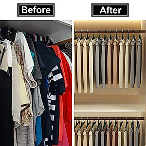 30 Pack Pants Hangers with Clips - POZEAN Clothes Hanger with Adjustable Clips, Skirt Hangers Space Saving for Pants, Skirts, Jeans, Shorts, Kids Clothes and More(Black)