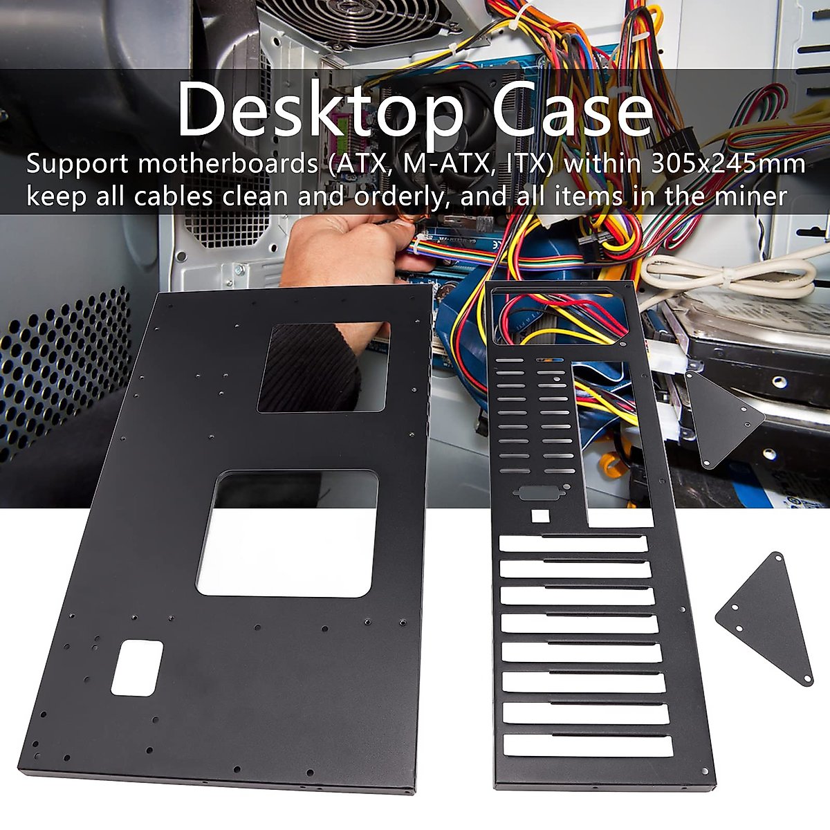 ATX/M‑ATX/ITX Case,Gaming Computer Case Chassis,Open Air Case Frame Graphics Card Mining Machine Cas,DIY Motherboard Rack Mine Rack,Good Heat Dissipation Effect