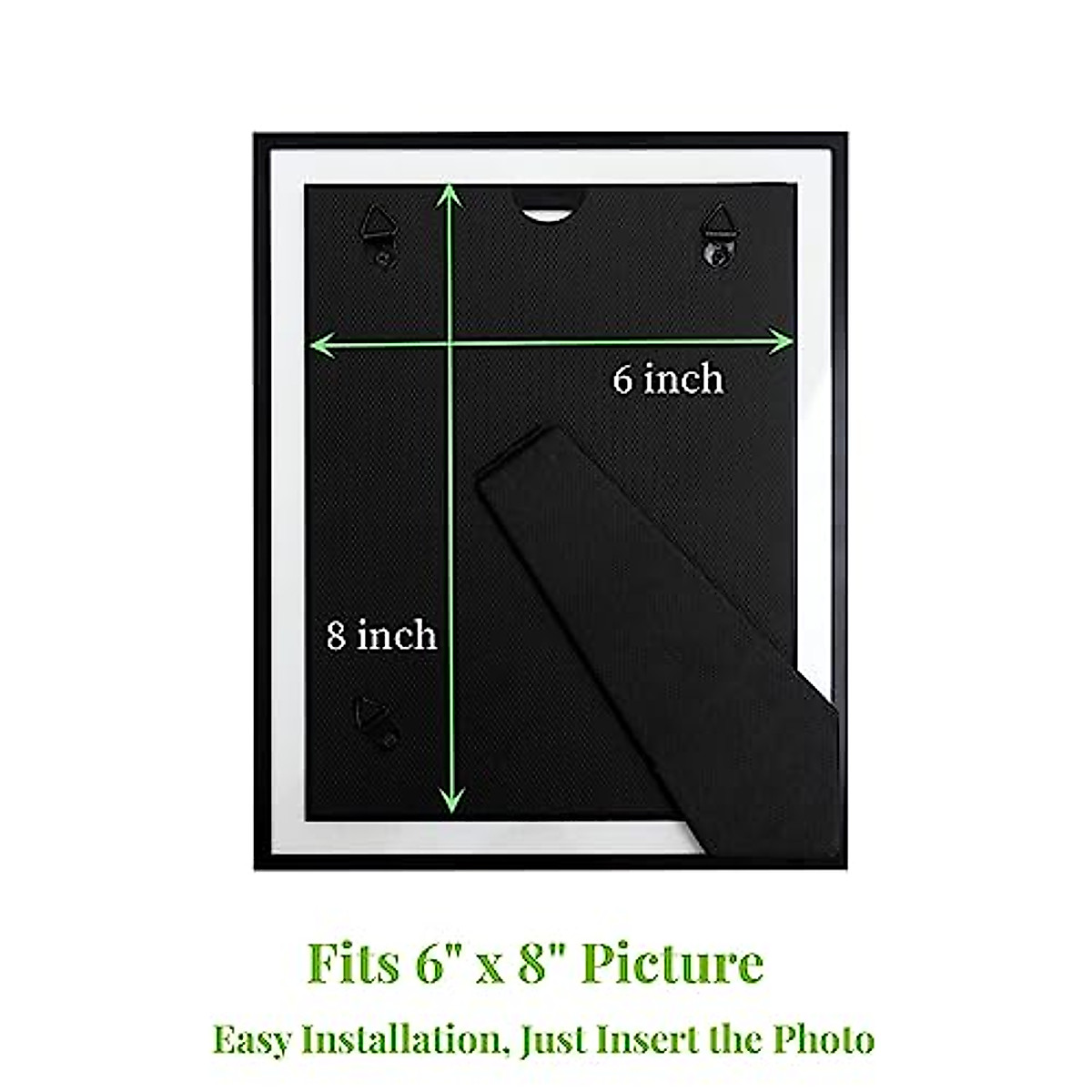 ZYUE 6x8 inch Picture Frame Made of Crystal Glass Display Pictures for Table Top Display and Wall Mounting Photo Frame Simple and Stylish Black