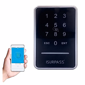 ISURPIAN ISURPASS Z-Wave Keypad Smart Lock Front Door,Hotel Digital Auto Lockdoor Locks for Home,keyless, Swipe Card, APP Black