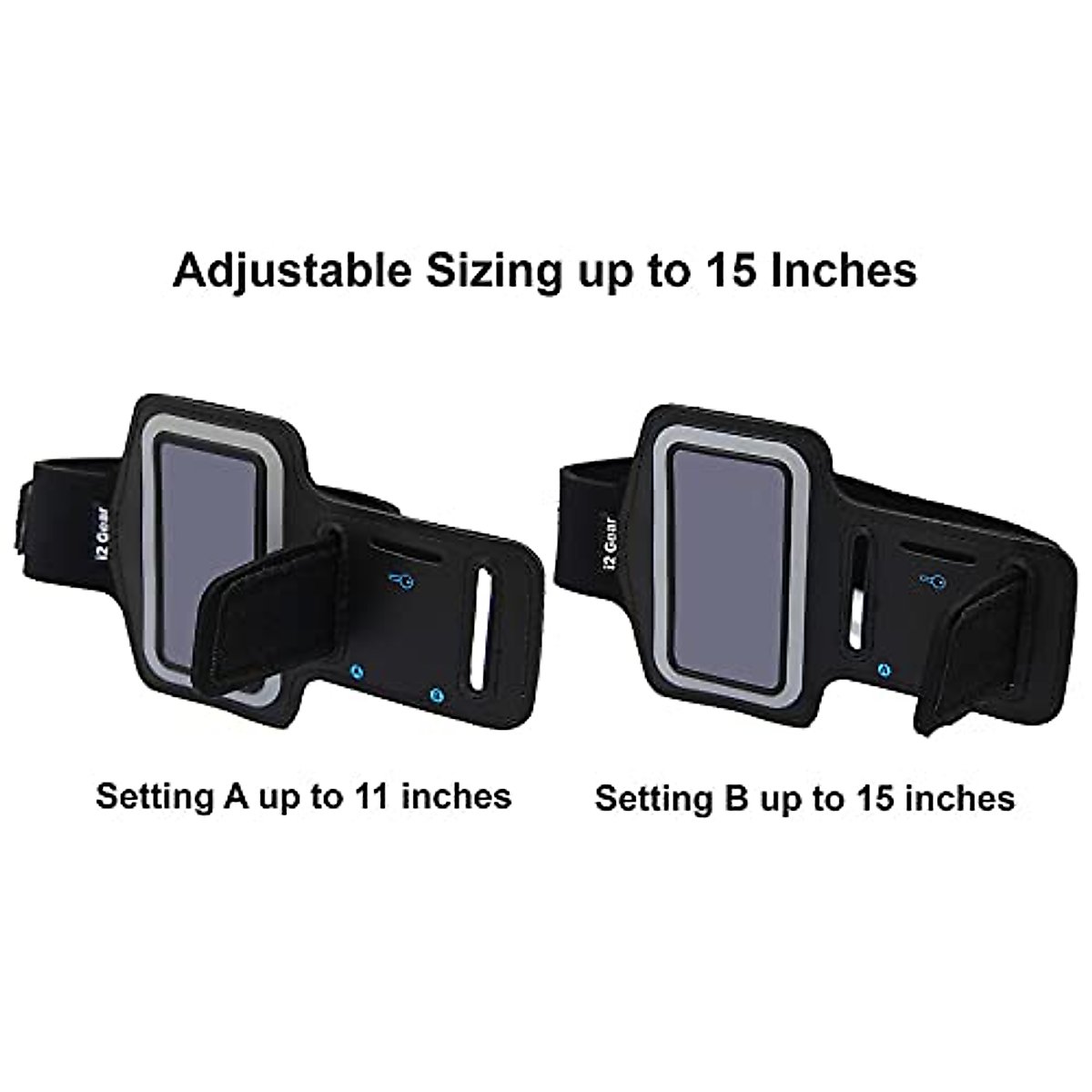 i2 Gear Adjustable Armband Compatible with iPod Nano 8th and 7th Generation Devices (Black)