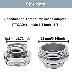 2Pcs Brass Faucet Adapter Kit,Connect Garden Hose,Standard Hose via Diverter,Male & Female Faucet Adapter for Sink Faucets- (Chrome Finished TTCAD4)